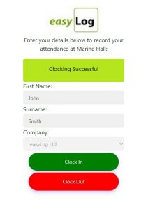 smartphone and tablet staff attendance apps – easyLog Ltd clocking options